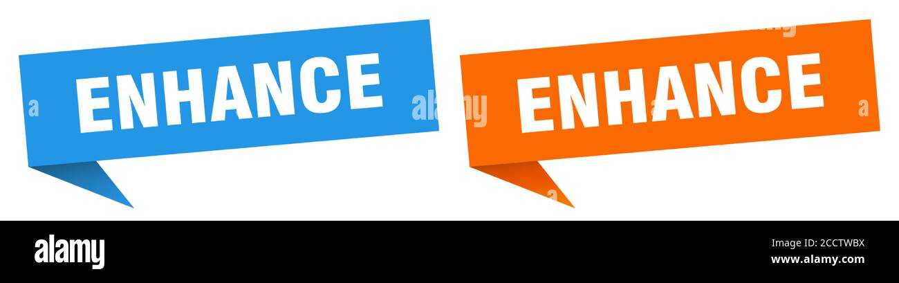 enhance banner sign. enhance speech bubble label set Stock Vector Image ...