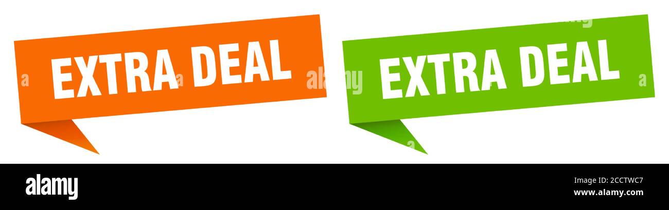 extra deal banner sign. extra deal speech bubble label set Stock Vector ...