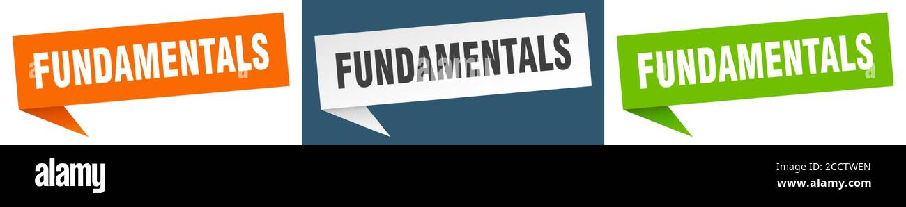 fundamentals banner sign. fundamentals speech bubble label set Stock ...