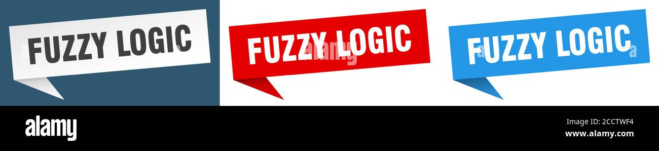 fuzzy logic banner sign. fuzzy logic speech bubble label set Stock ...