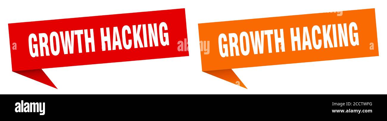 growth hacking banner sign. growth hacking speech bubble label set ...