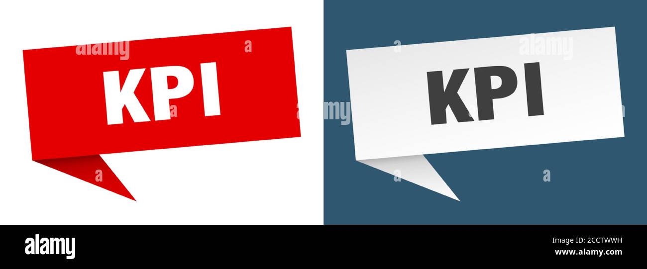 kpi banner sign. kpi speech bubble label set Stock Vector Image & Art ...