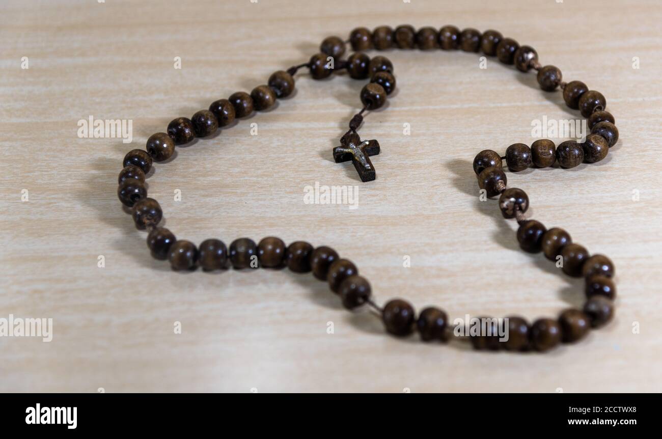 Rosary and religious crucifix. Symbols of Catholicism. Crucifix (Cross ...