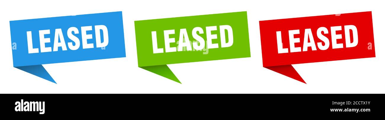 leased banner sign. leased speech bubble label set Stock Vector Image ...