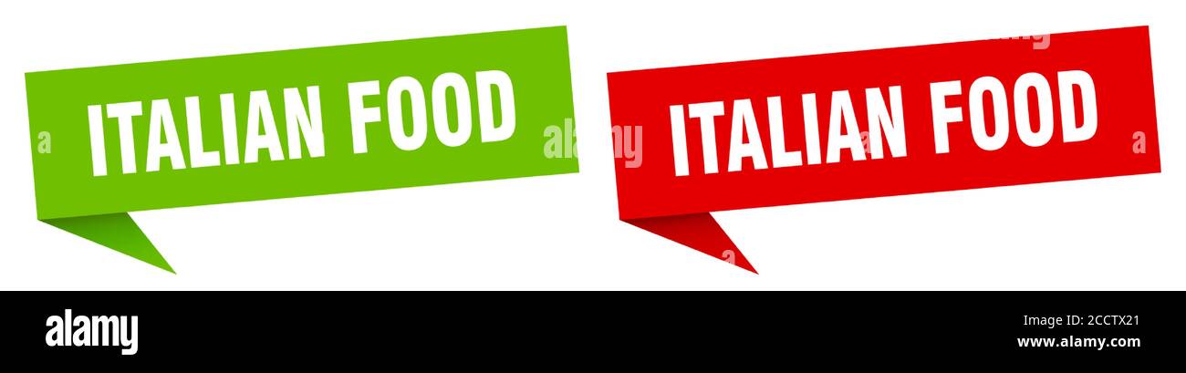 italian food banner sign. italian food speech bubble label set Stock ...