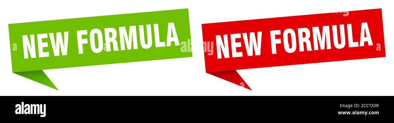 new formula banner sign. new formula speech bubble label set Stock ...