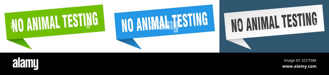 no animal testing banner sign. no animal testing speech bubble label ...