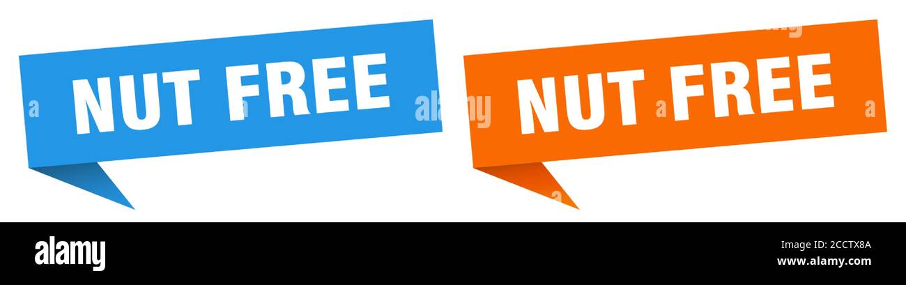 nut free banner sign. nut free speech bubble label set Stock Vector ...