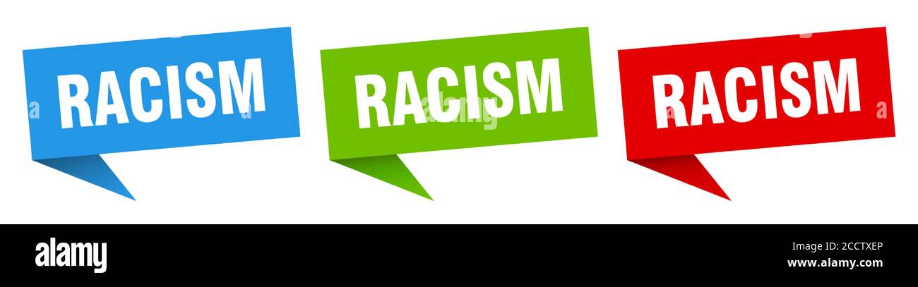 racism banner sign. racism speech bubble label set Stock Vector Image ...