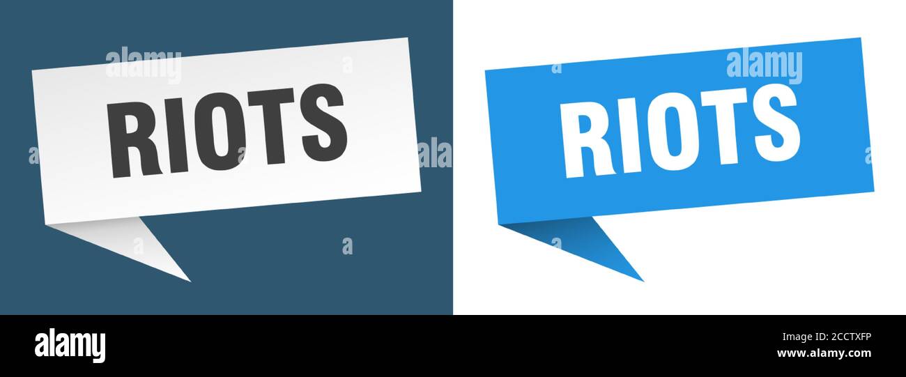 riots banner sign. riots speech bubble label set Stock Vector Image ...