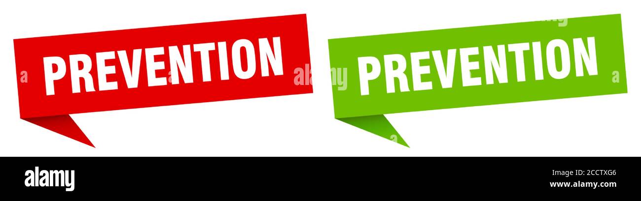 prevention banner sign. prevention speech bubble label set Stock Vector ...