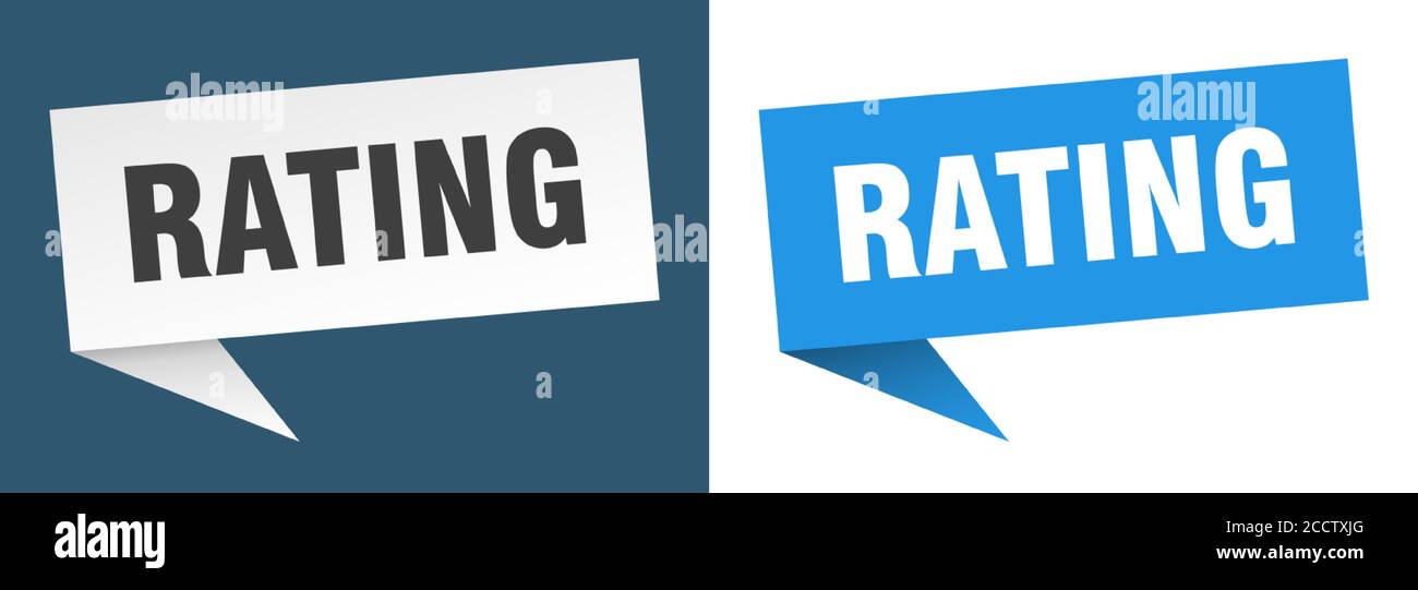 rating banner sign. rating speech bubble label set Stock Vector Image ...