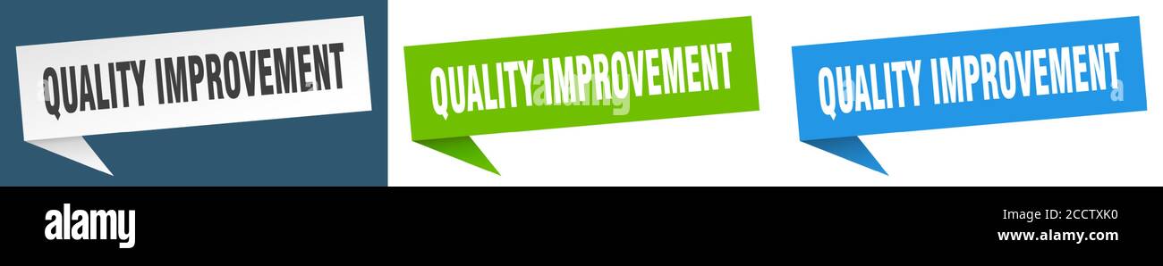 quality improvement banner sign. quality improvement speech bubble ...