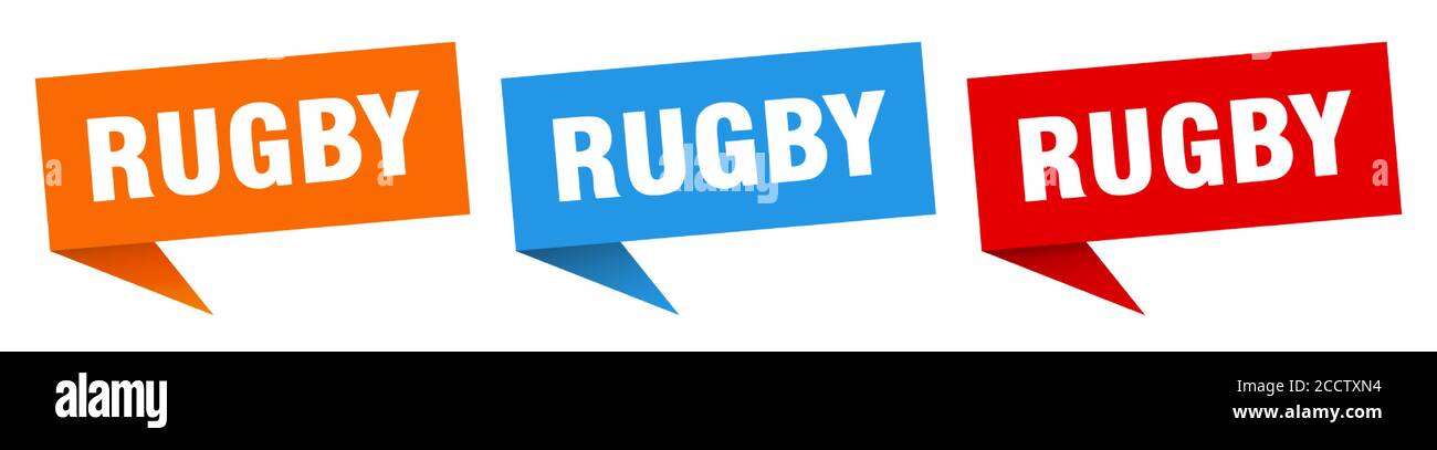 rugby banner sign. rugby speech bubble label set Stock Vector Image ...