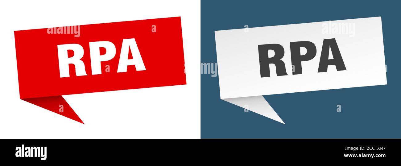 rpa banner sign. rpa speech bubble label set Stock Vector Image & Art ...
