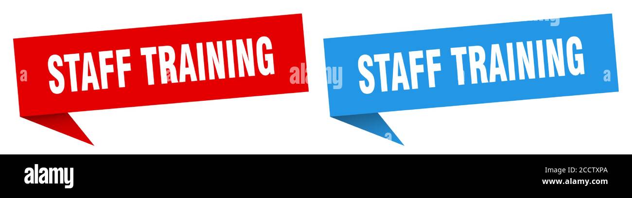 staff training banner sign. staff training speech bubble label set ...