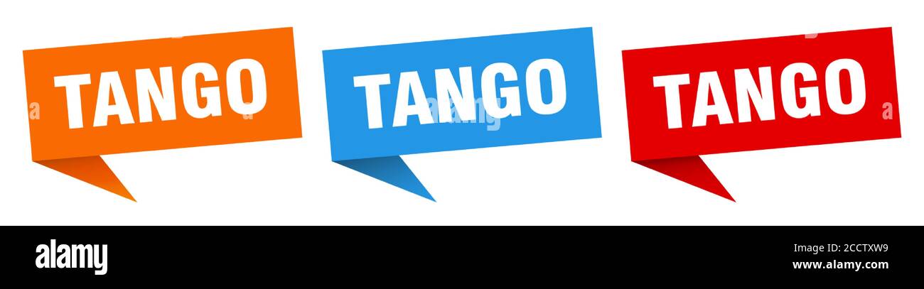 tango banner sign. tango speech bubble label set Stock Vector Image ...
