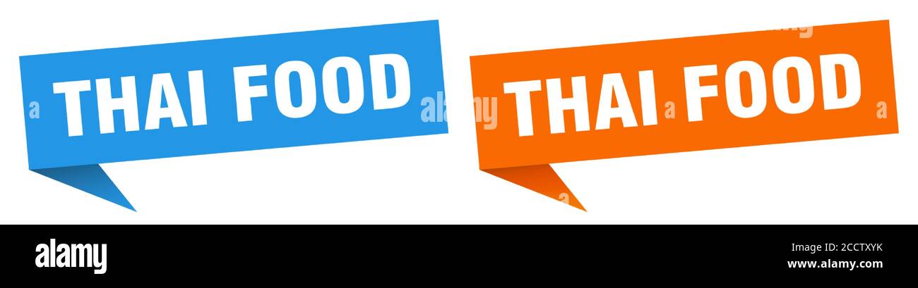 thai food banner sign. thai food speech bubble label set Stock Vector ...