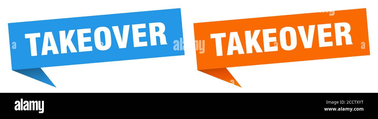 takeover banner sign. takeover speech bubble label set Stock Vector ...
