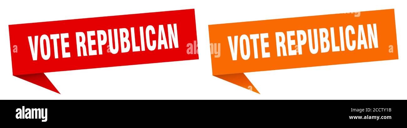 vote republican banner sign. vote republican speech bubble label set ...