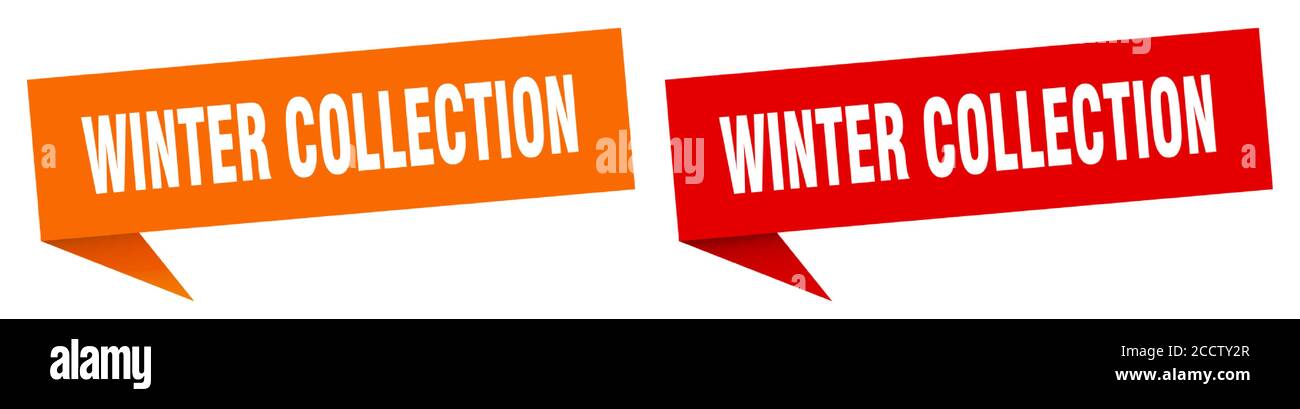 winter collection banner sign. winter collection speech bubble label ...