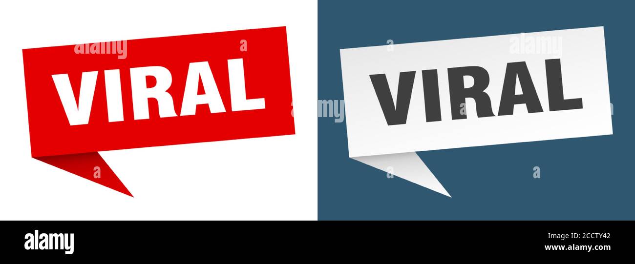viral banner sign. viral speech bubble label set Stock Vector Image ...