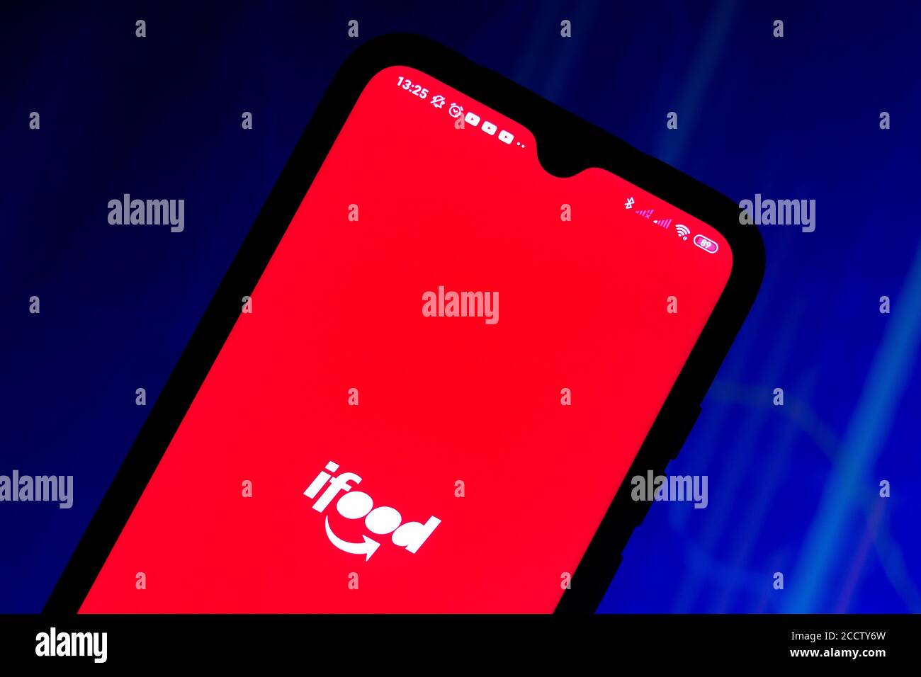 Brazil. 19th Aug, 2020. In this photo illustration the iFood logo seen ...