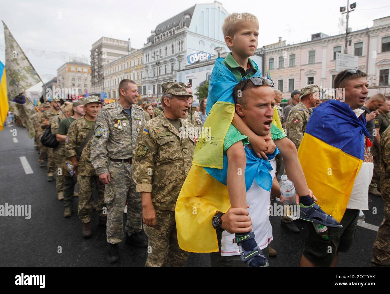 Ukrainian veterans, participants of the eastern Ukraine war conflict ...