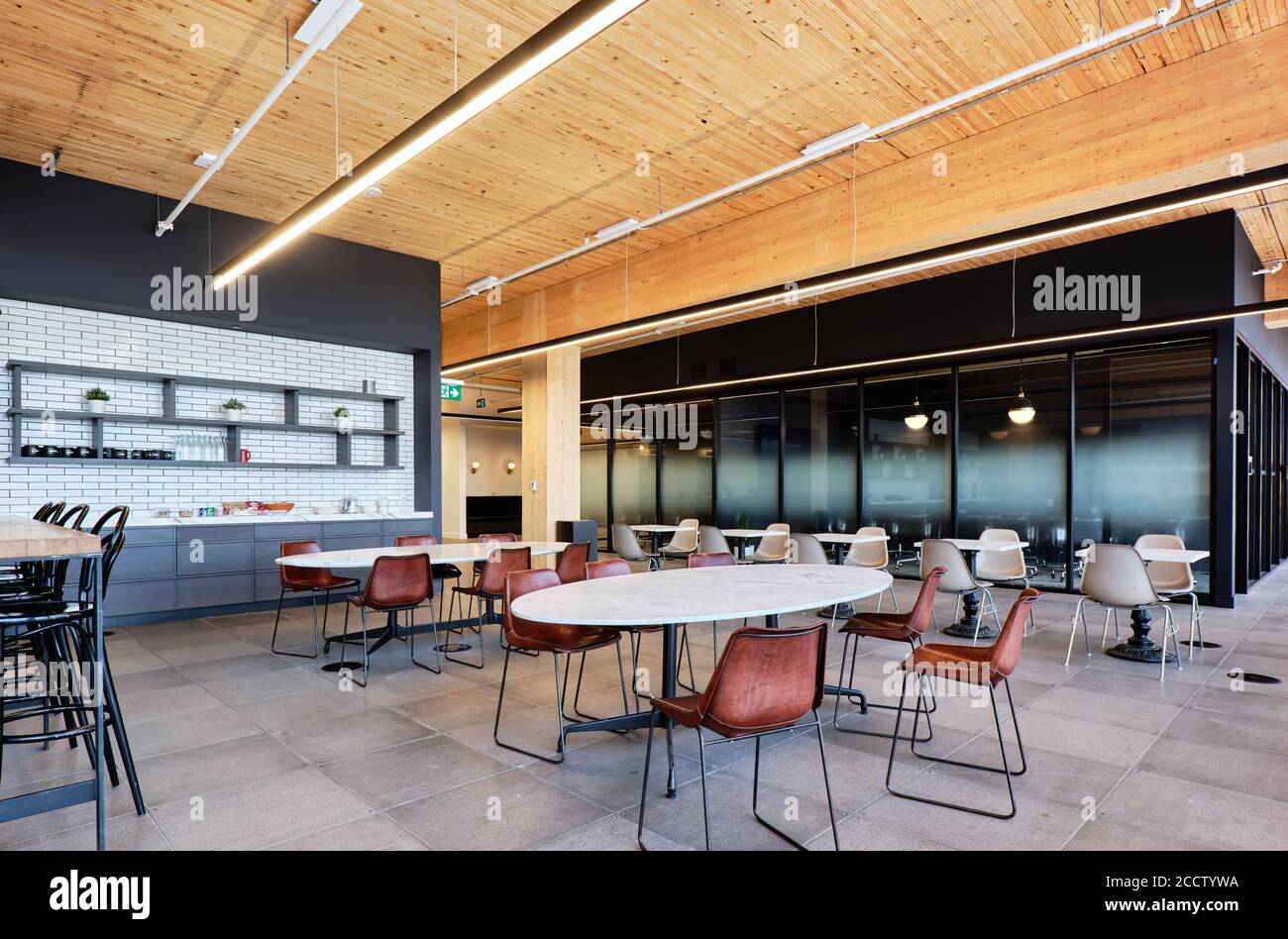 Modern timber frame office building Stock Photo - Alamy