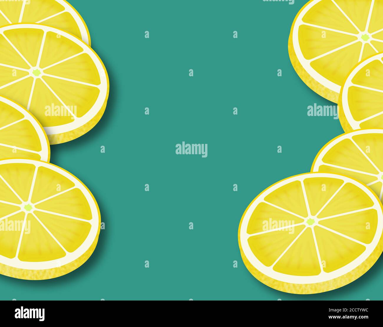 Slices of lemon form a frame around a text or copy area in this ...