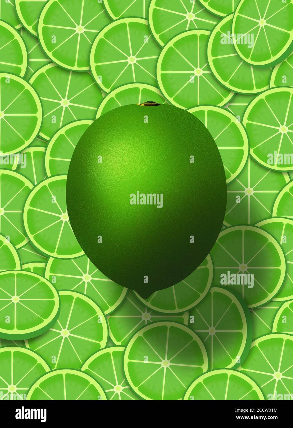Overlapping slices of lime form a lime green background for a whole ...