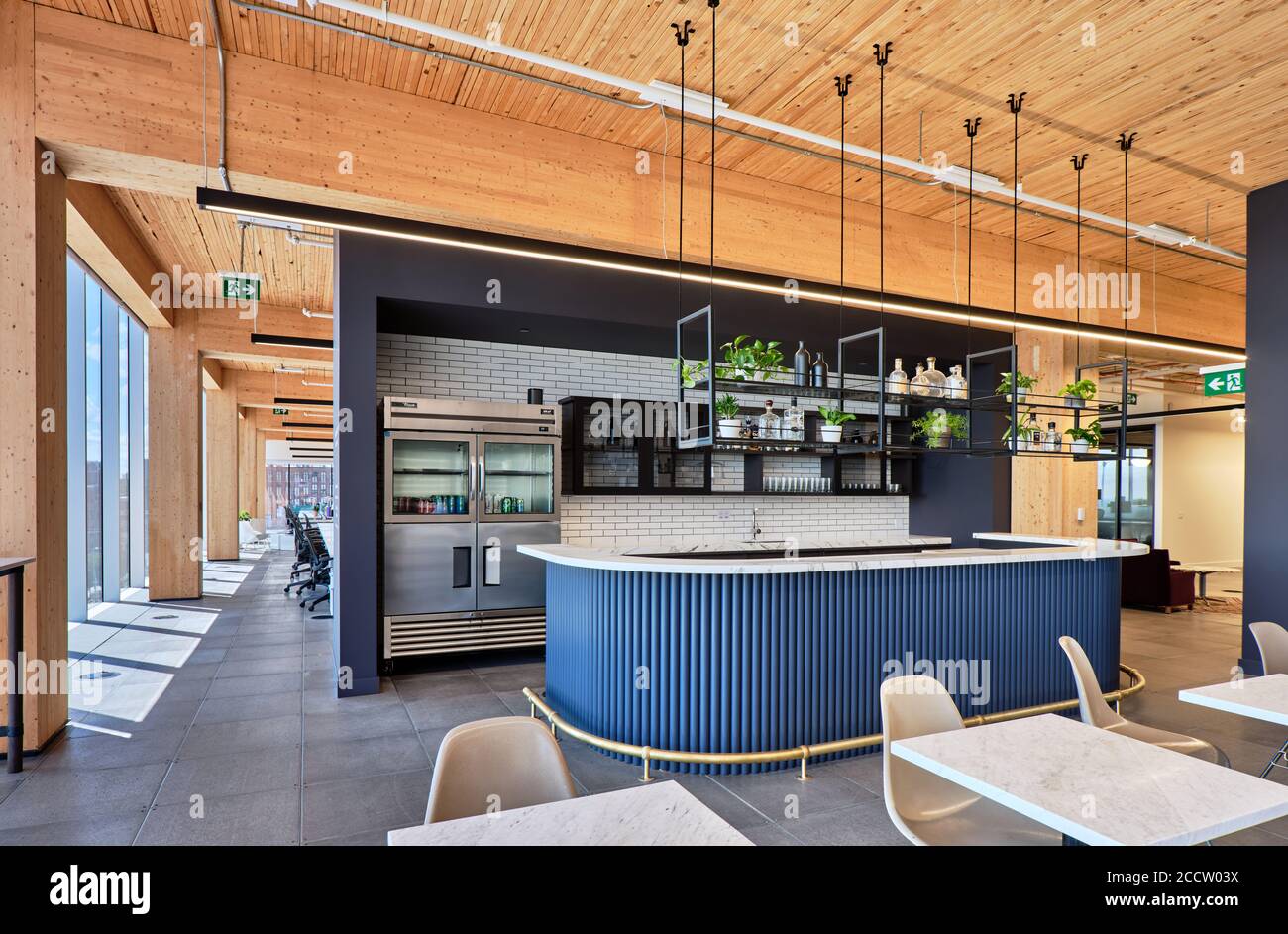 Modern timber frame office building Stock Photo - Alamy