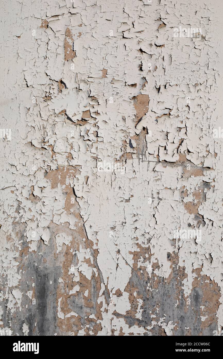 surface with peeling paint ,old white paint texture, abstract ...