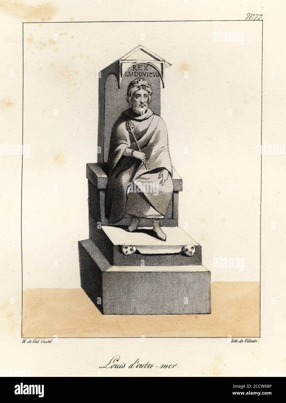 Statue of Louis IV (920-954), called d'Outremer or Transmarinus, king ...