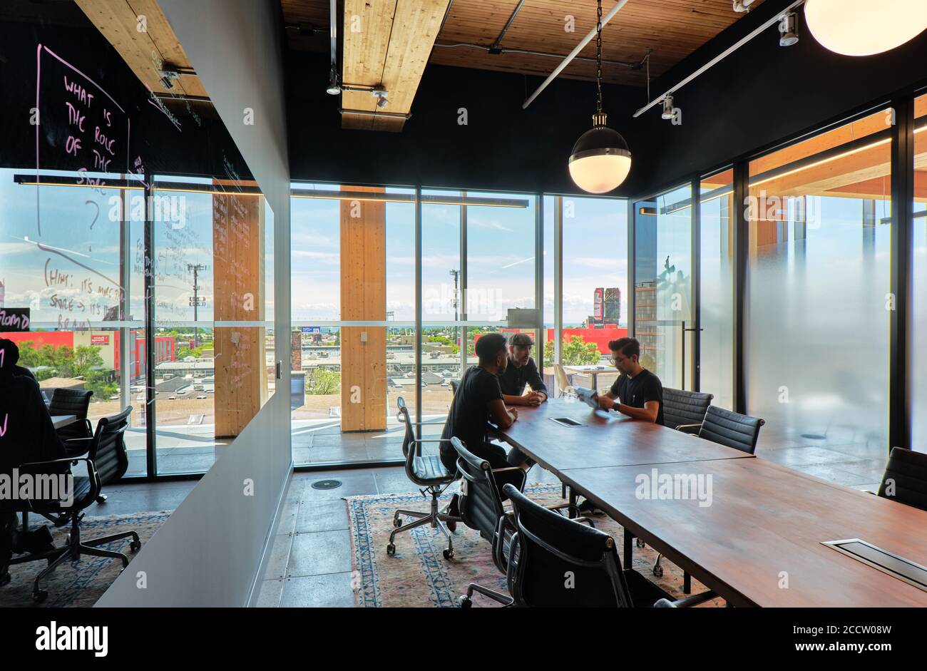 Modern timber frame office building Stock Photo - Alamy