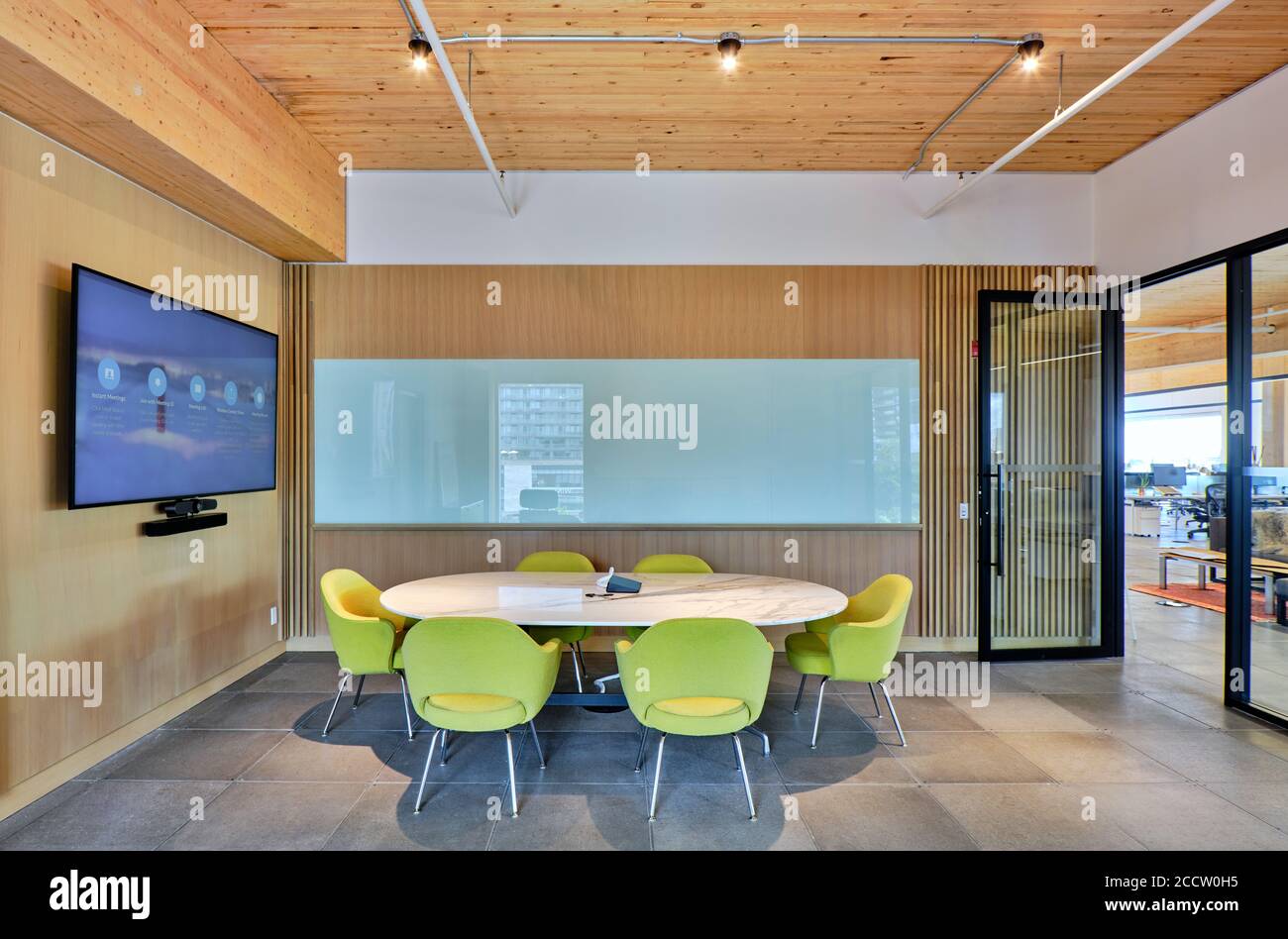 Modern timber frame office building Stock Photo - Alamy