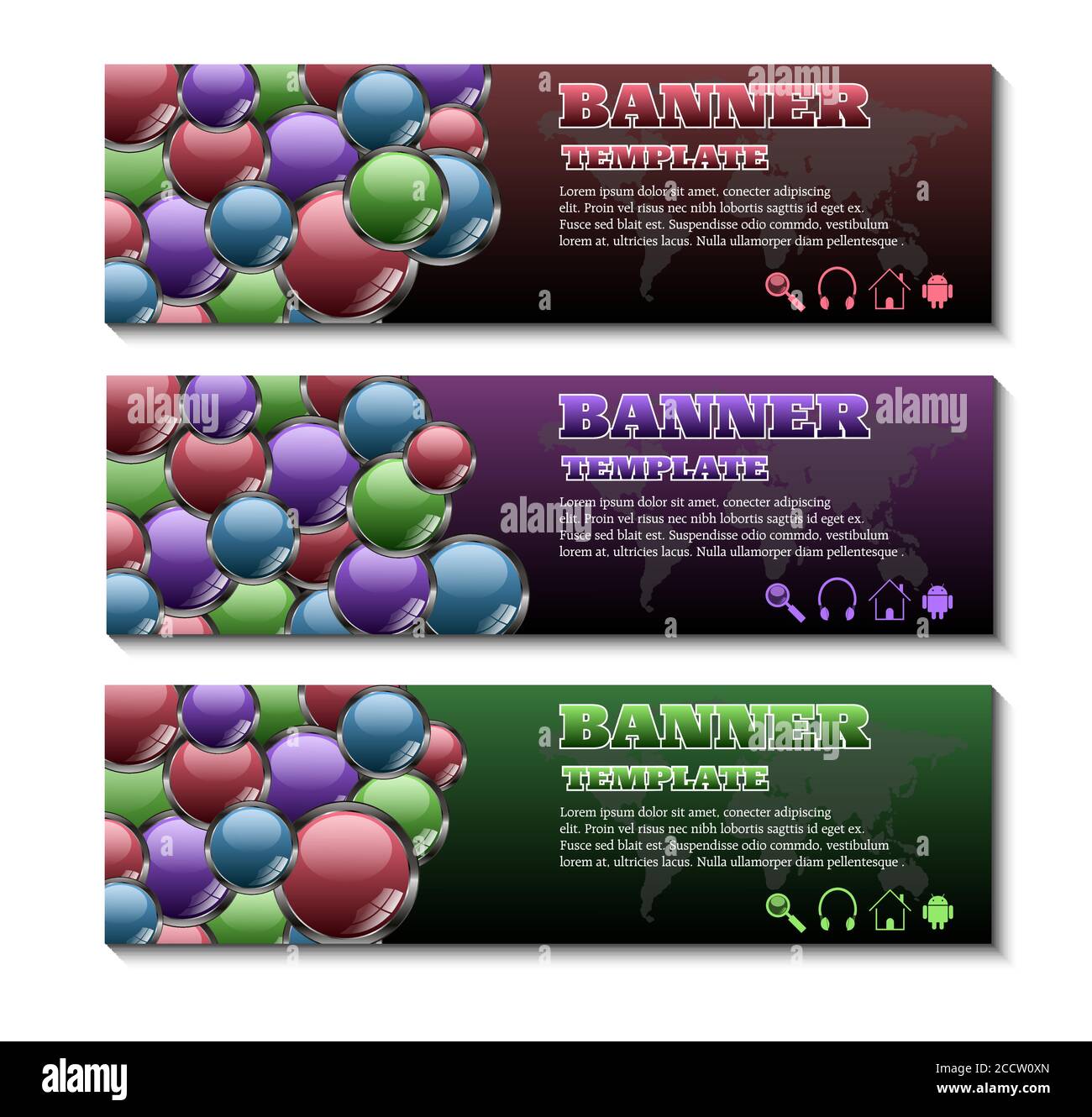 Banner template set hi-res stock photography and images - Alamy