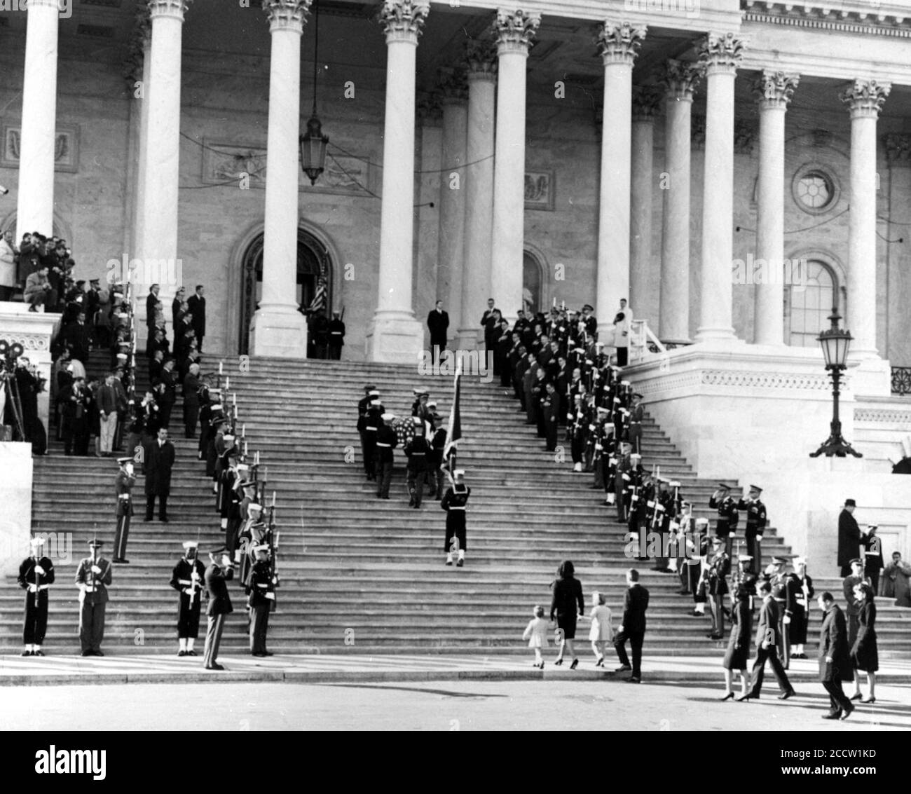 JFK casket up Capitol steps, 1963 Stock Photo - Alamy
