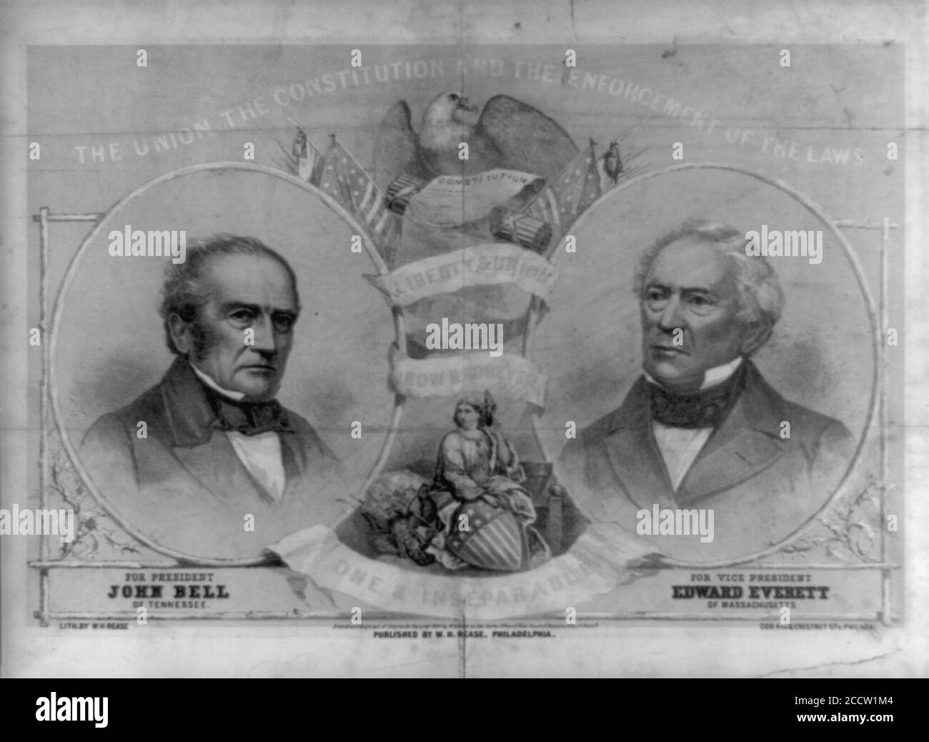 John Bell and Edward Everett, Constitutional Union Party Stock Photo ...