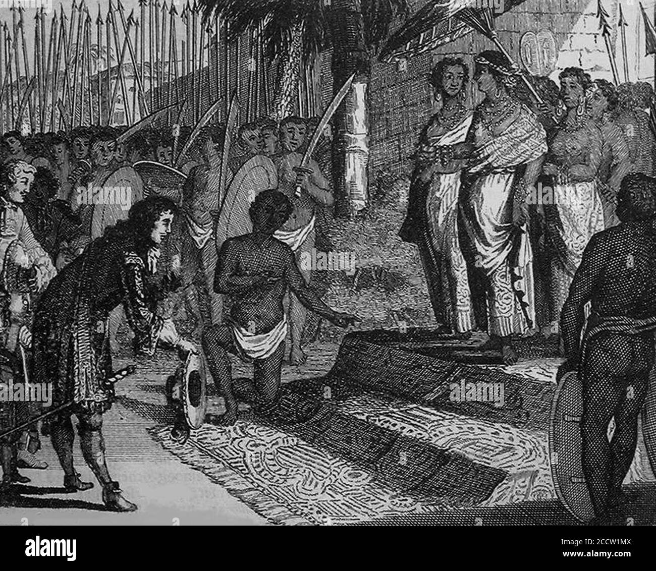 Johan Nieuhof's audience with the Queen of Quilon Stock Photo - Alamy