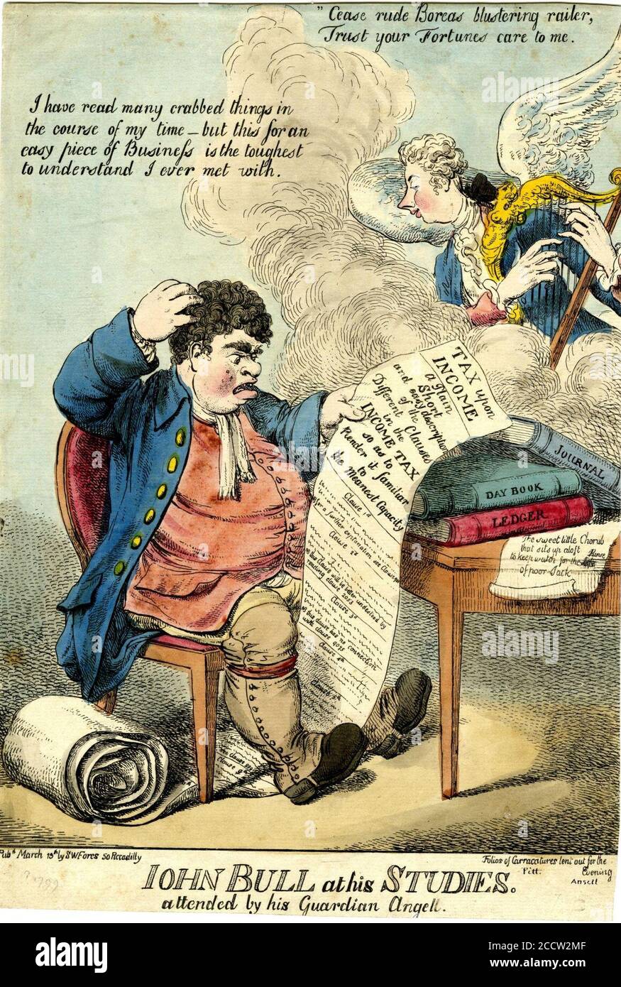 John Bull at his studies. Attended by his guardian angell. (BM 1868 ...