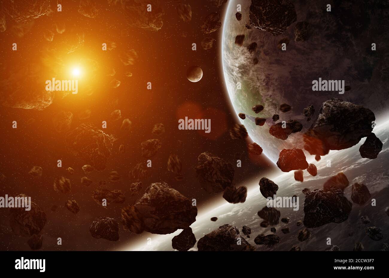 Distant planet system in space 3D rendering elements of this image ...