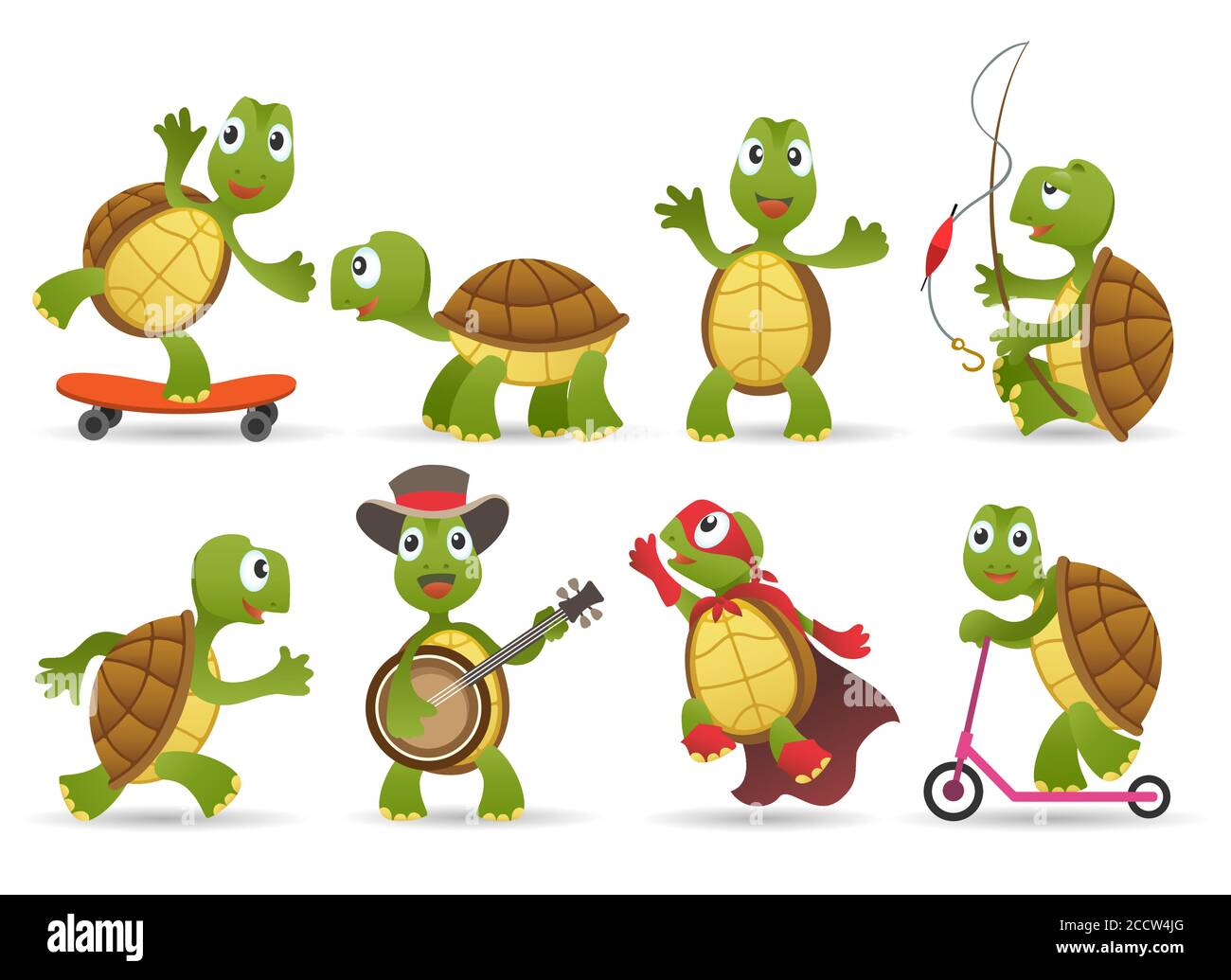 Cartoon cute tortoise set Stock Vector Image & Art - Alamy