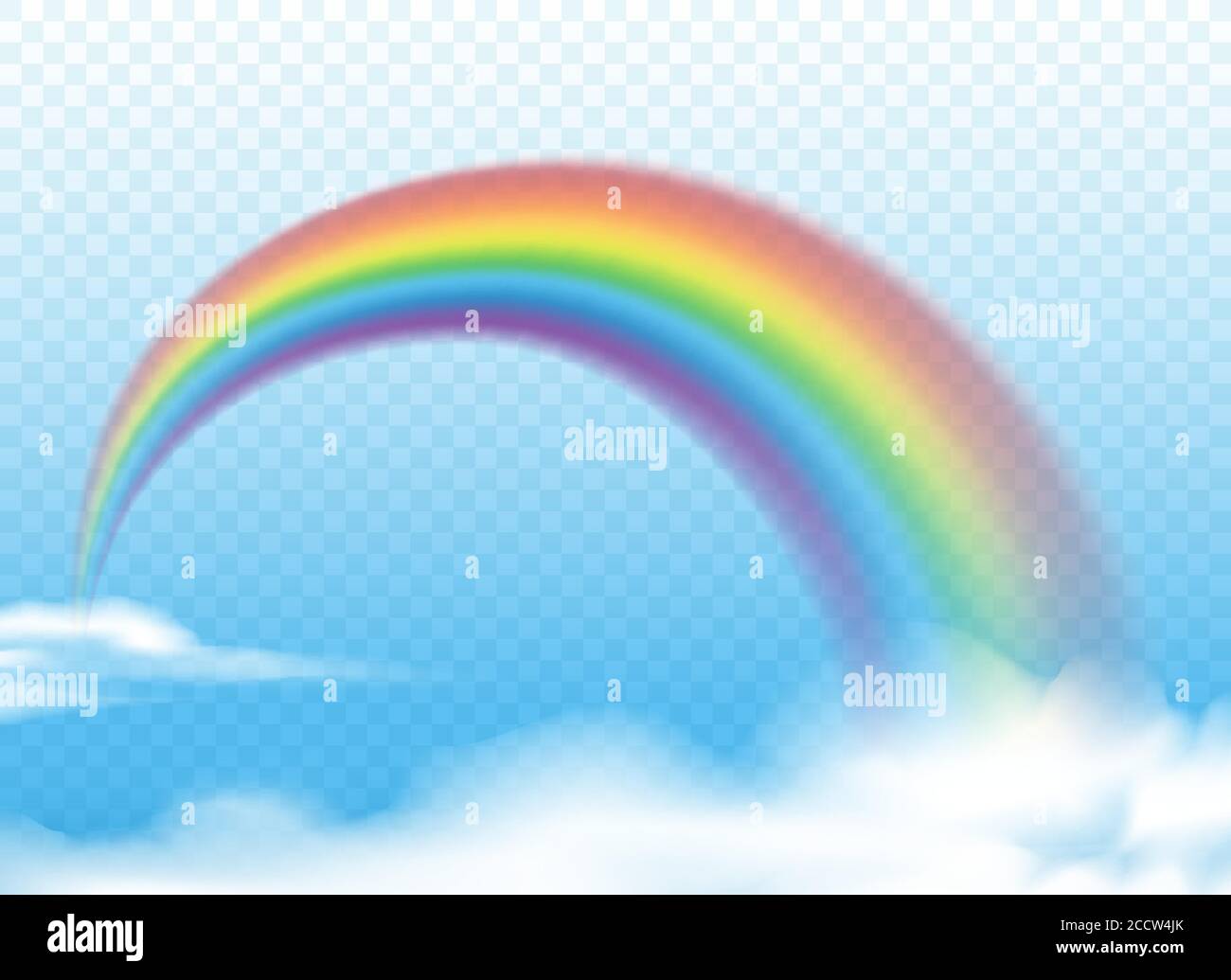 Realistic rainbow on clouds Stock Vector Image & Art - Alamy