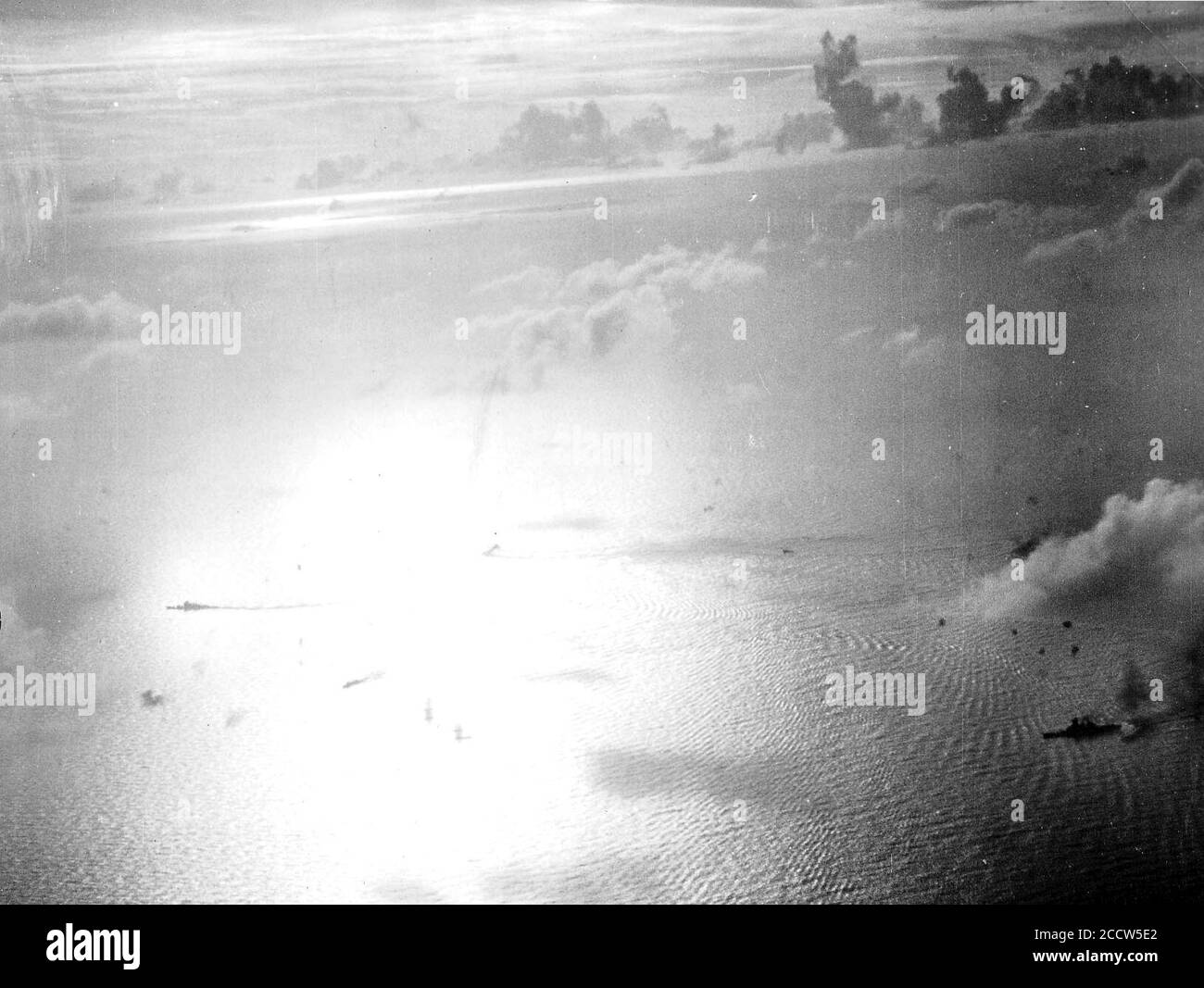 Japanese ships under attack during Battle of the Philippine Sea 1944 ...