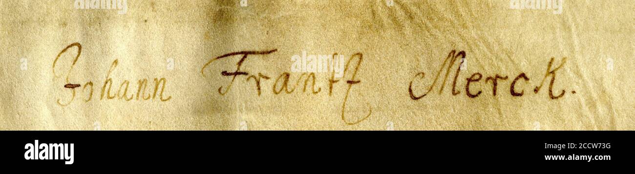 Johann Frantz Merck signature Stock Photo - Alamy