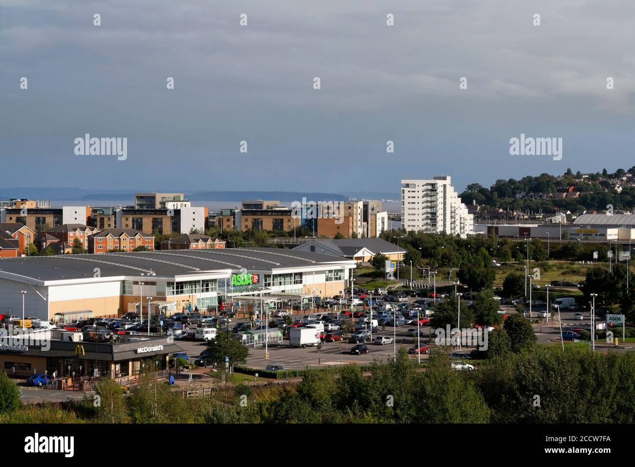 ASDA superstore, Cardiff Bay retail park, Wales UK Urban landscape ...