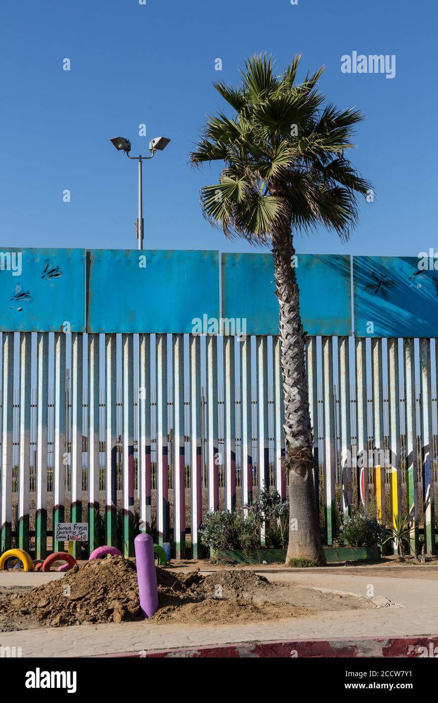 This metal fence in Tijuana marks the international border between the ...