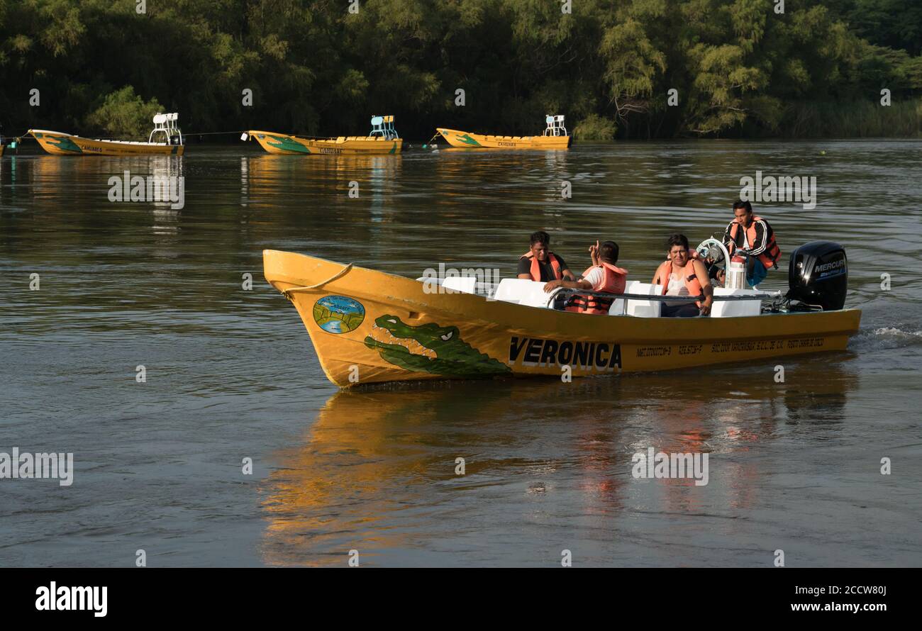 Tour boats on the Grijalva River for visiting Sumidero Canyon National ...