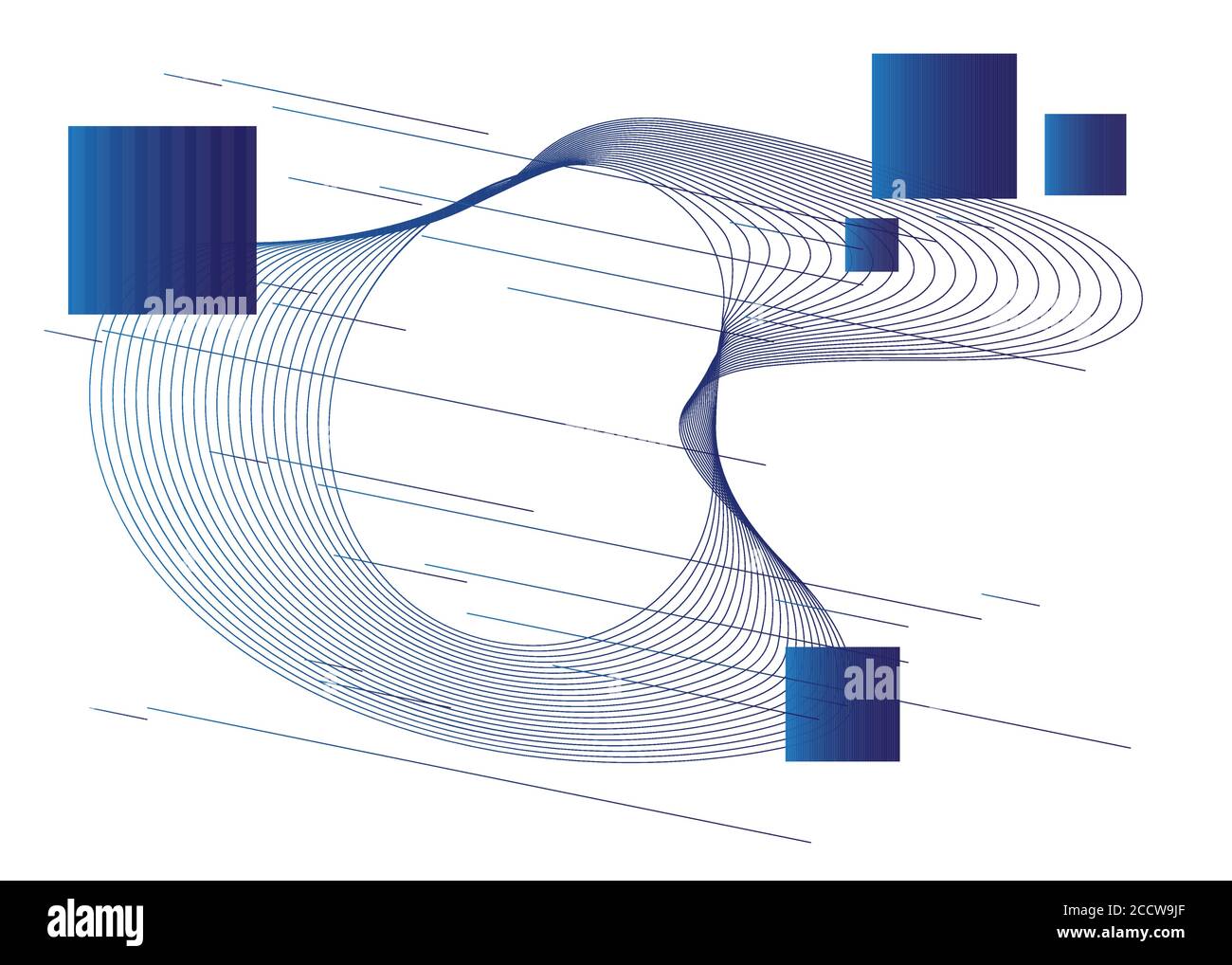 Abstract Background With Dynamic Linear Waves Modern Colored Poster Composition Of Geometric